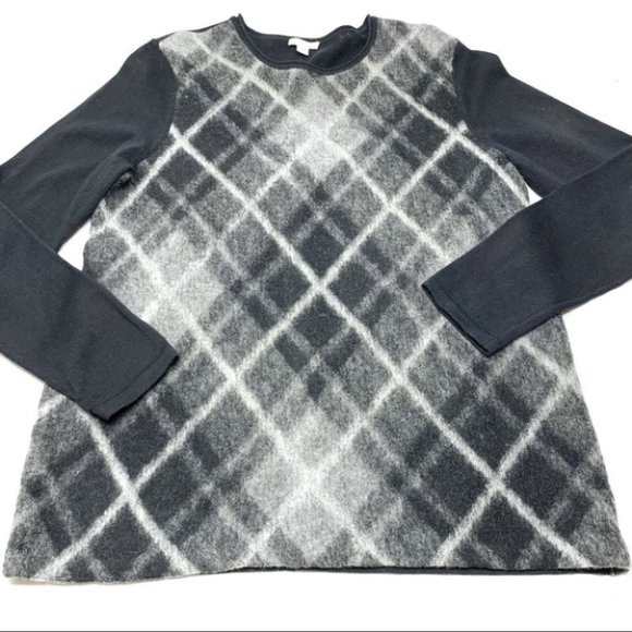 J. Jill | Sweaters | J Jill Wool Diamond Pattern Sweater Black Gray ...